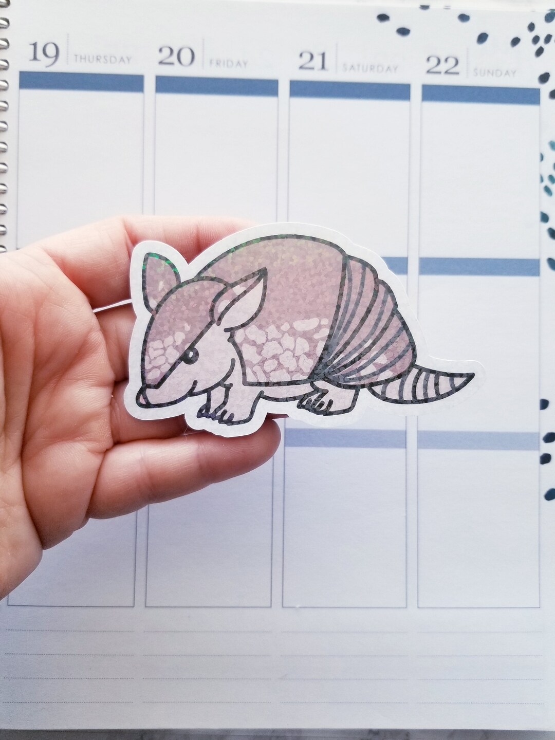 Cute Dillo Sparkly Sticker Die Cut - Etsy Canada