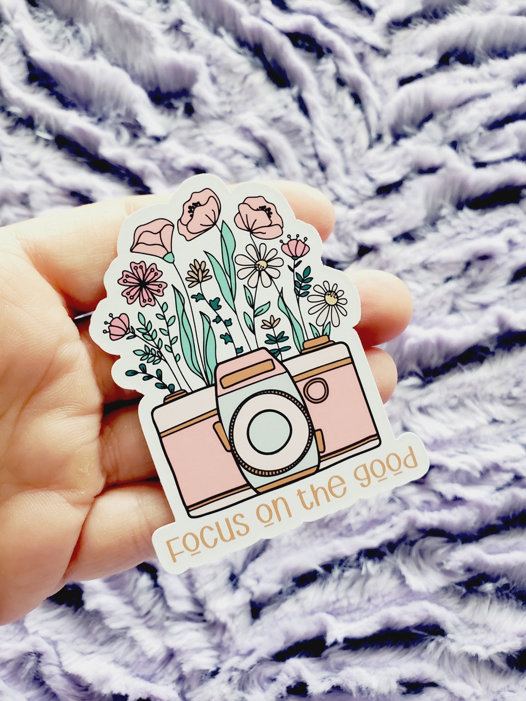 Focus on the Good PINK Sticker Die Cut - Etsy