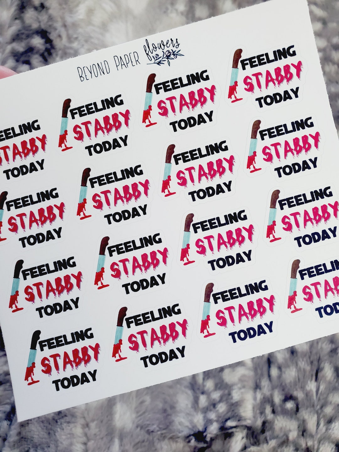 Feeling Stabby Today Deco Sticker Sheet - Etsy