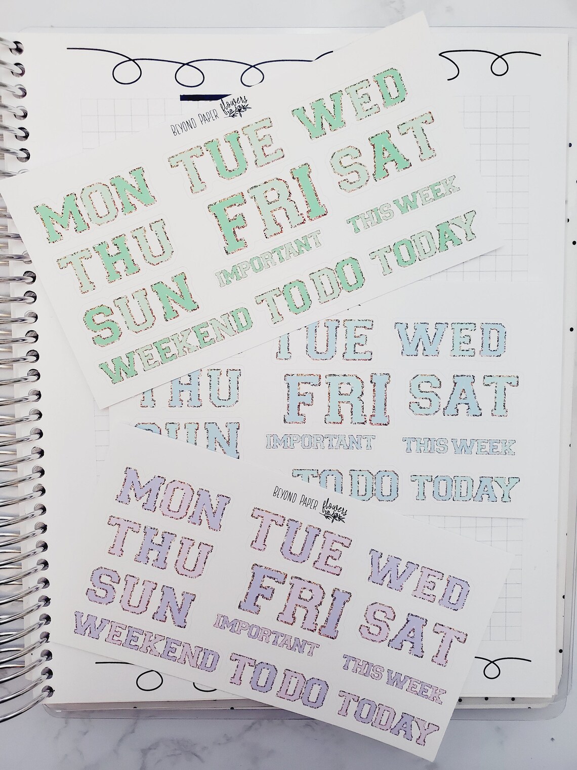 Pastel Varsity Letter Weekday Stickers - Etsy