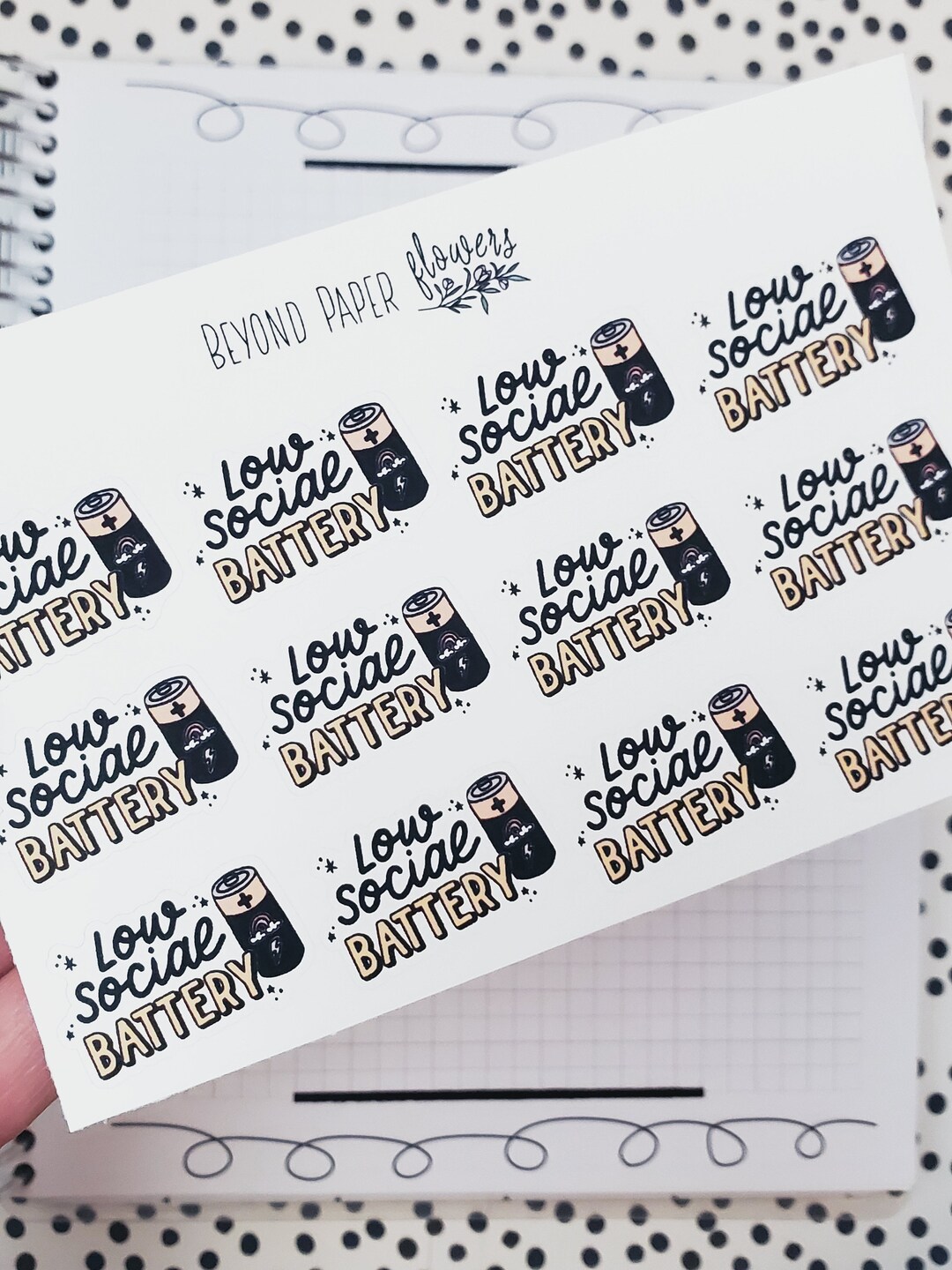 Low Social Battery Deco Stickers - Etsy
