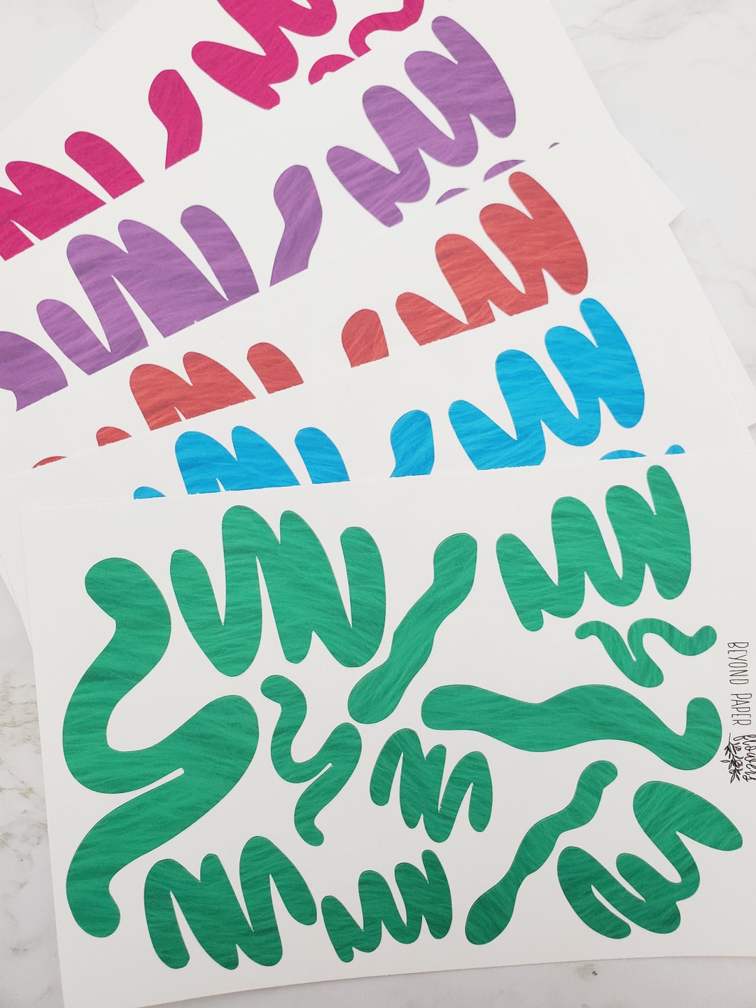 Bold "fuzz" Squiggle Deco Stickers - Etsy