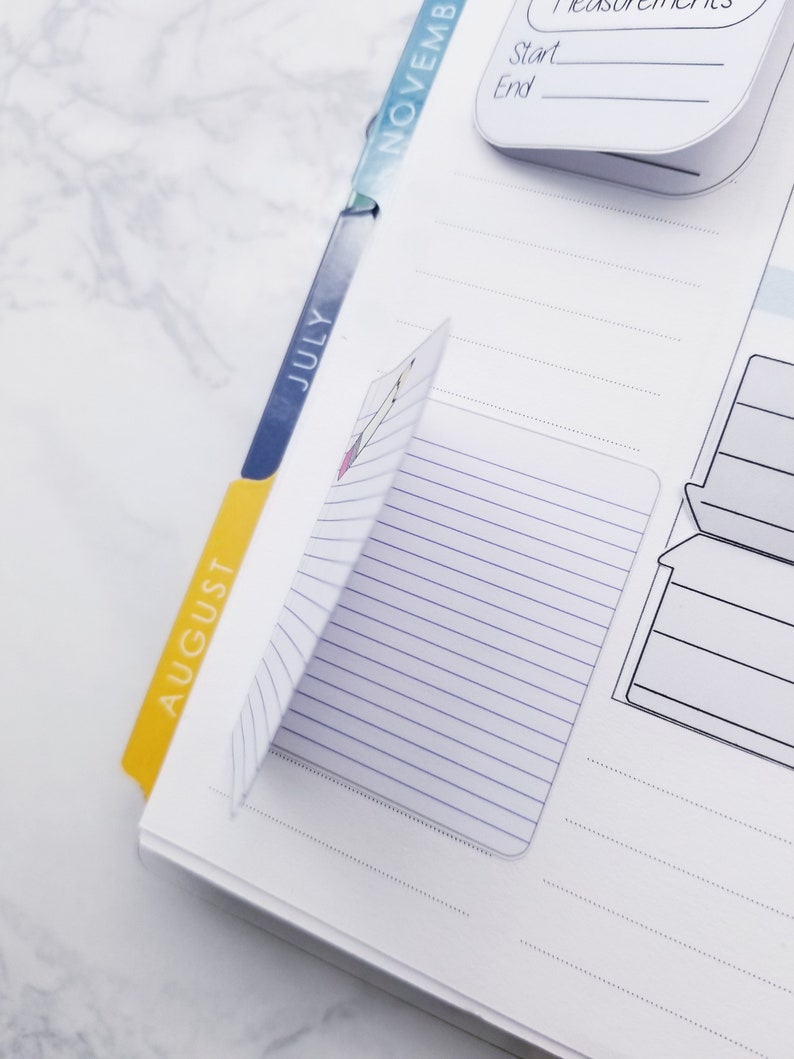 Notebook Paper Foldable Stickers - Etsy