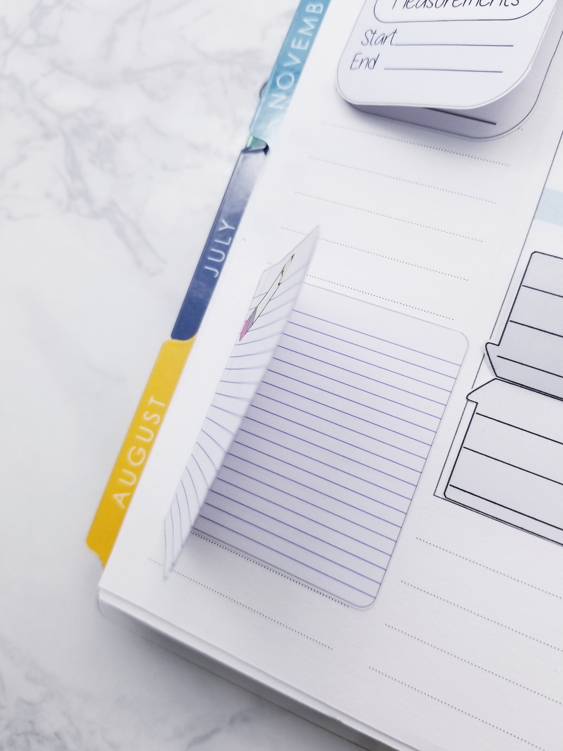 Notebook Paper Foldable Stickers - Etsy