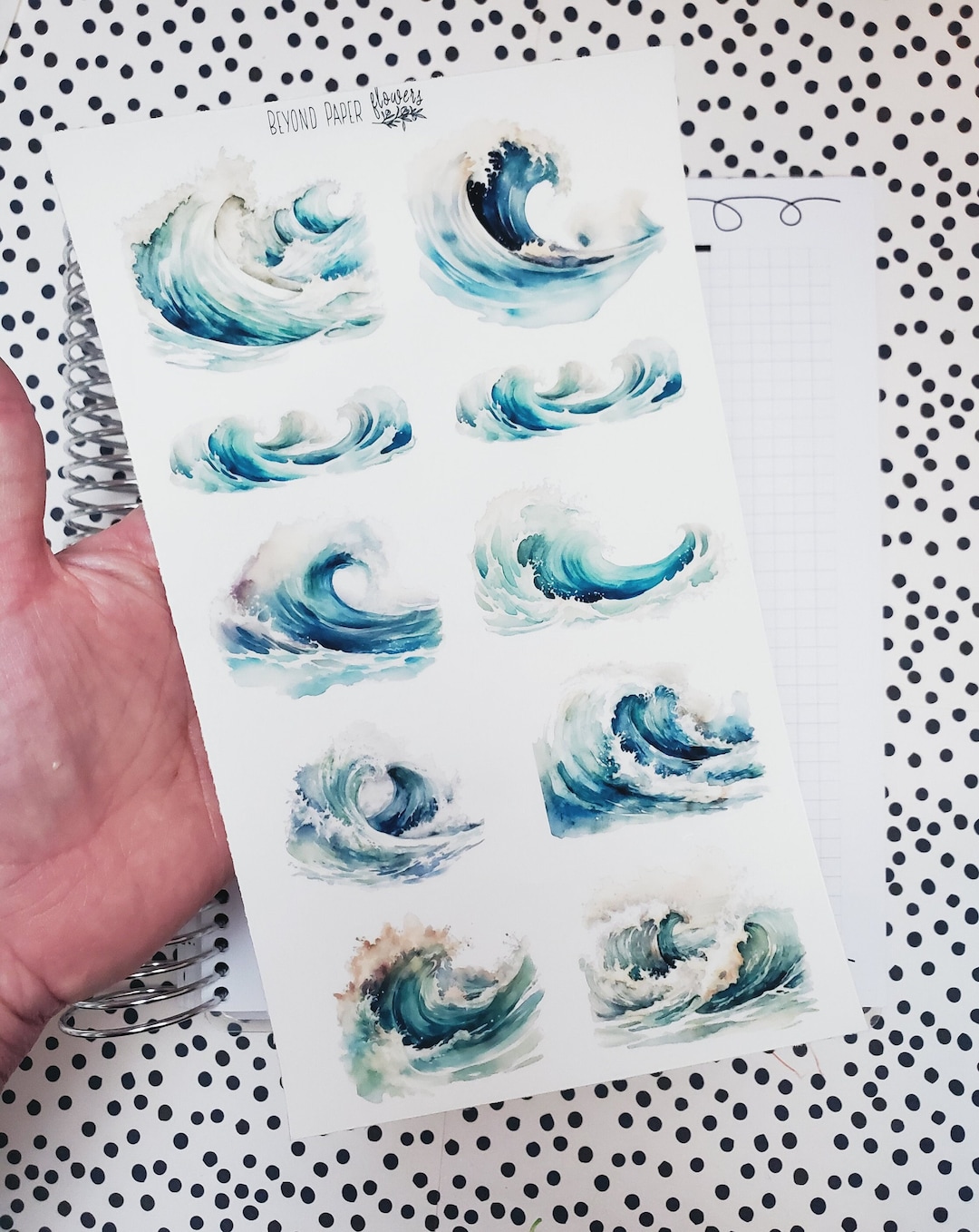 Ocean Waves Frosted Clear Deco Stickers - Etsy