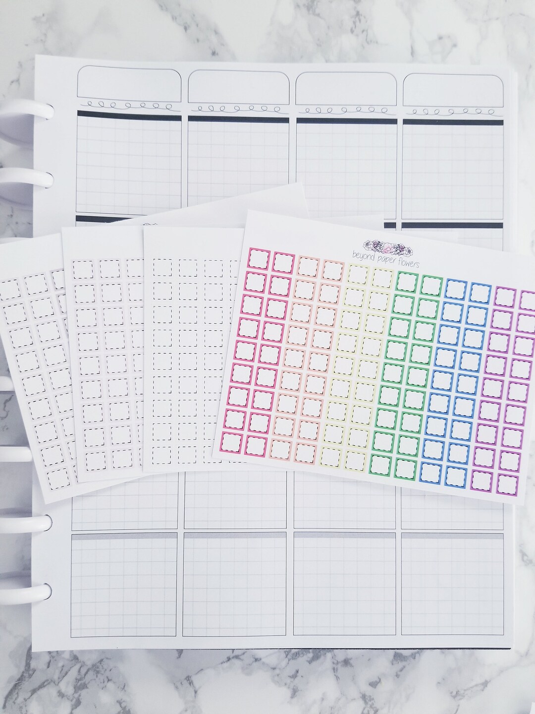 Stitched Square Checkbox Stickers - Etsy