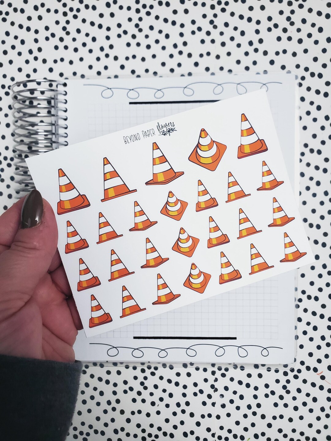 Orange Cone Deco Stickers - Etsy