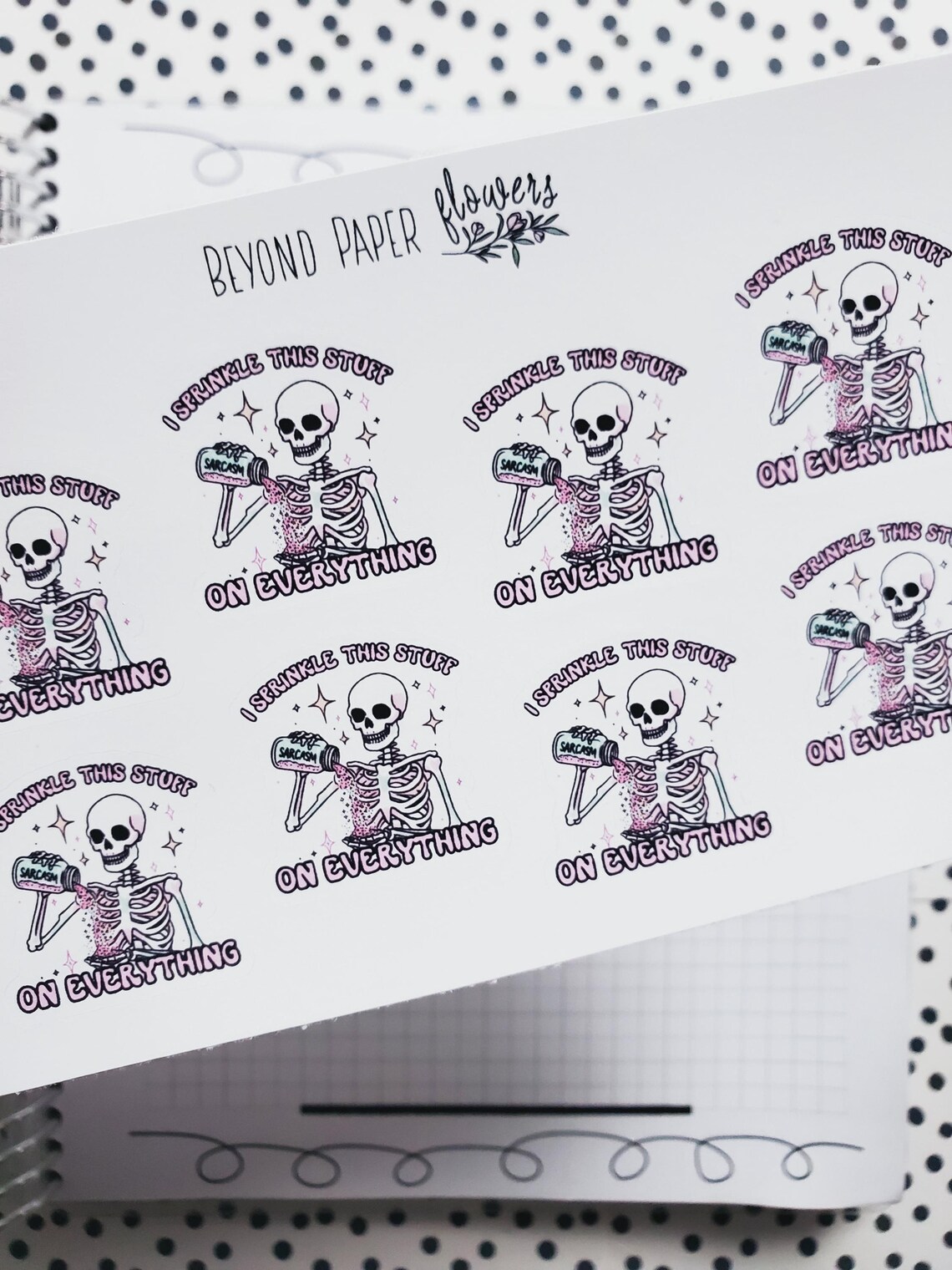 Sarcastic Skelly Deco Stickers - Etsy