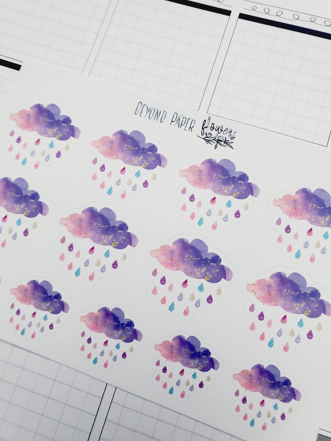 Rain Cloud Stickers - Etsy