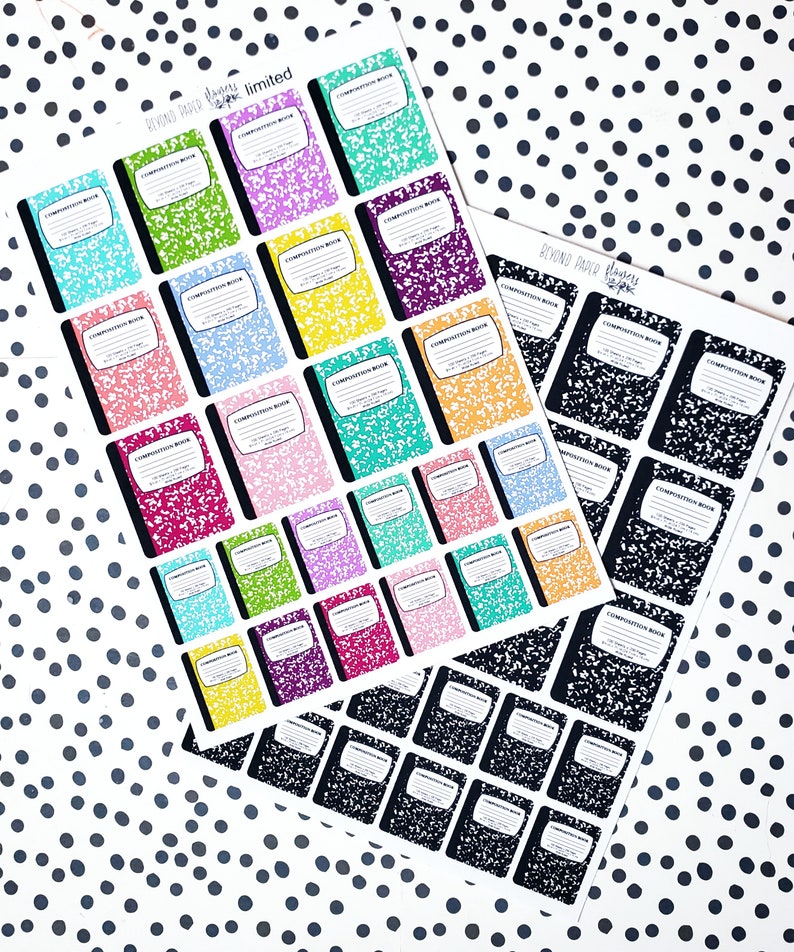 Colorful Mixed Comp Book Deco Stickers - Etsy