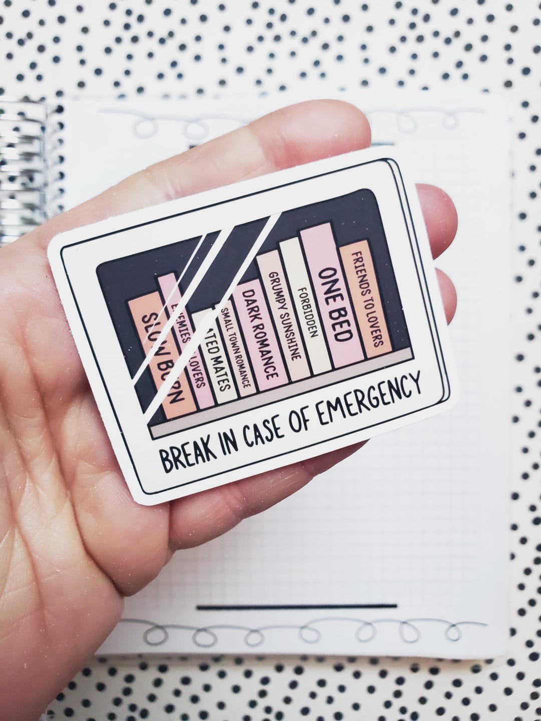 Break in Case of Emergency Book Vinyl Sticker Die Cut - Etsy