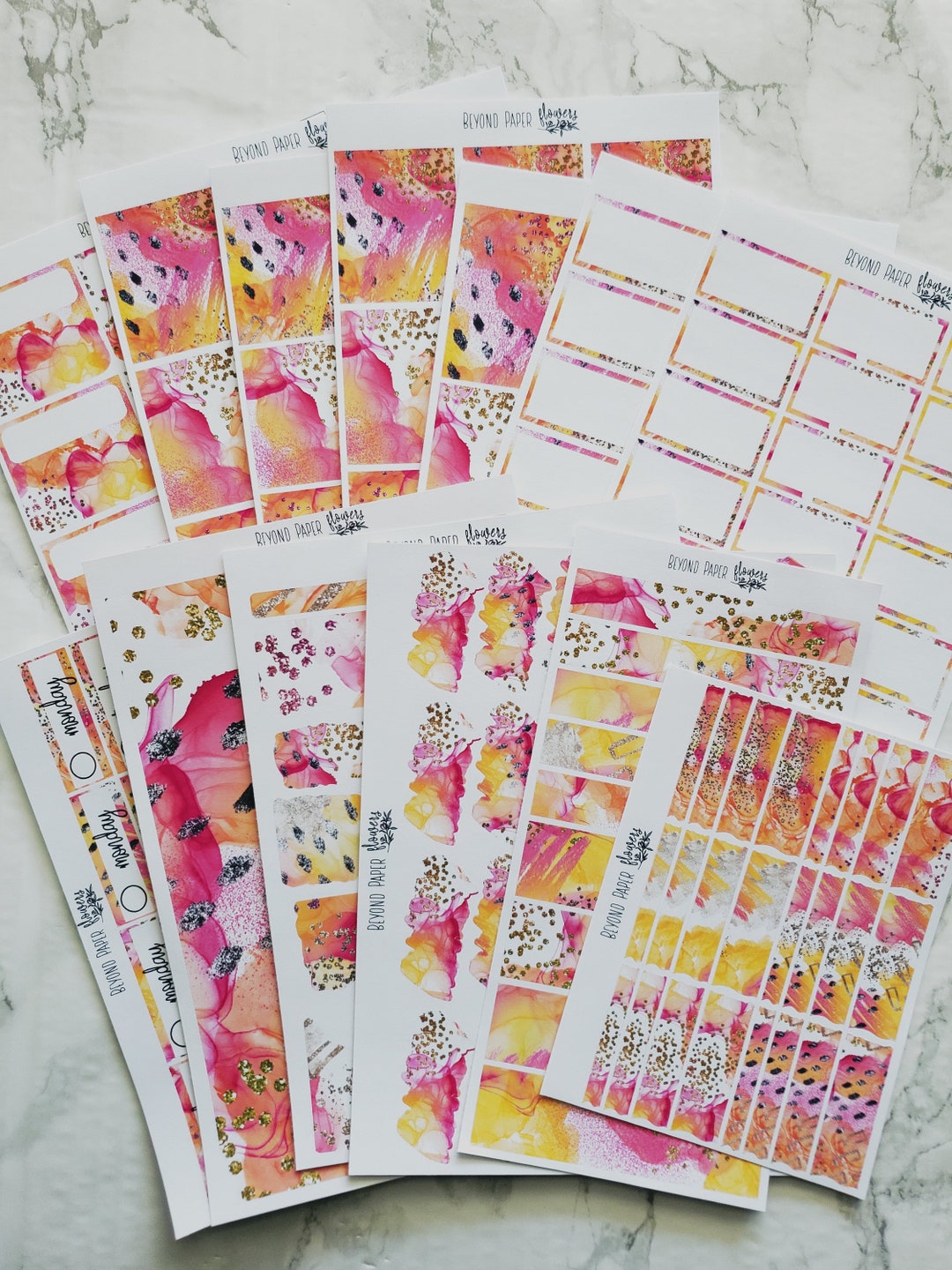Sunkist Full, Half, Date, Washi, Bujo Stickers - Etsy