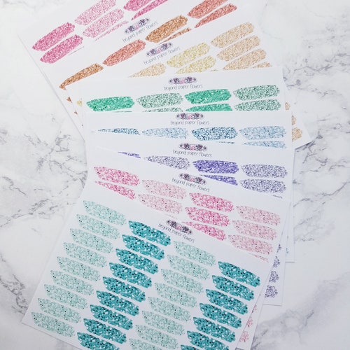 Glittery Brushstroke Stickers not Actual Glitter - Etsy