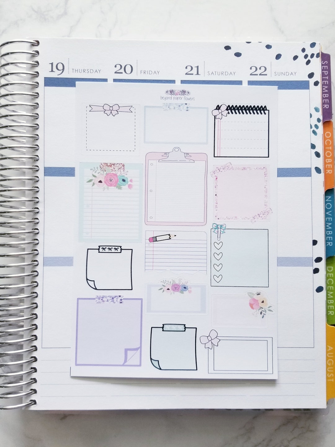 Pretty Notepad Sampler Stickers - Etsy