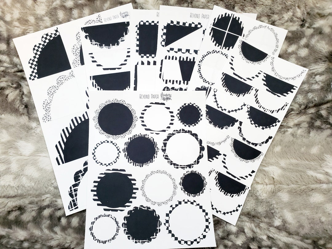 Black and White Mixed Pattern Scalloped Collection - Etsy
