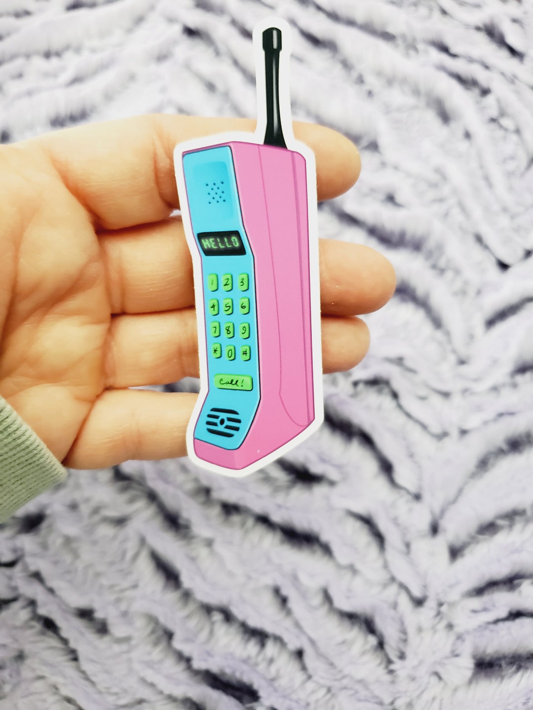 Pink Phone Matte Vinyl Sticker - Etsy