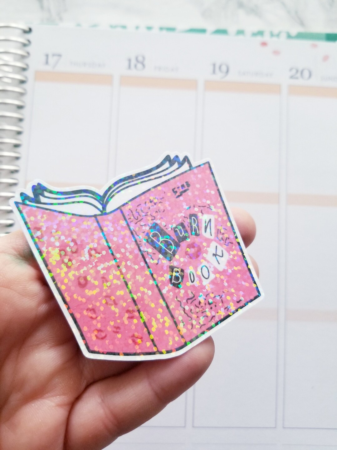 Sparkly Pink Burn Book Sticker Die Cut - Etsy