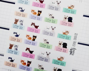 Planner Stickers Cat Litter Box - Etsy