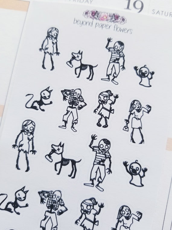 Zombie Family Deco Sticker Sheet - Etsy