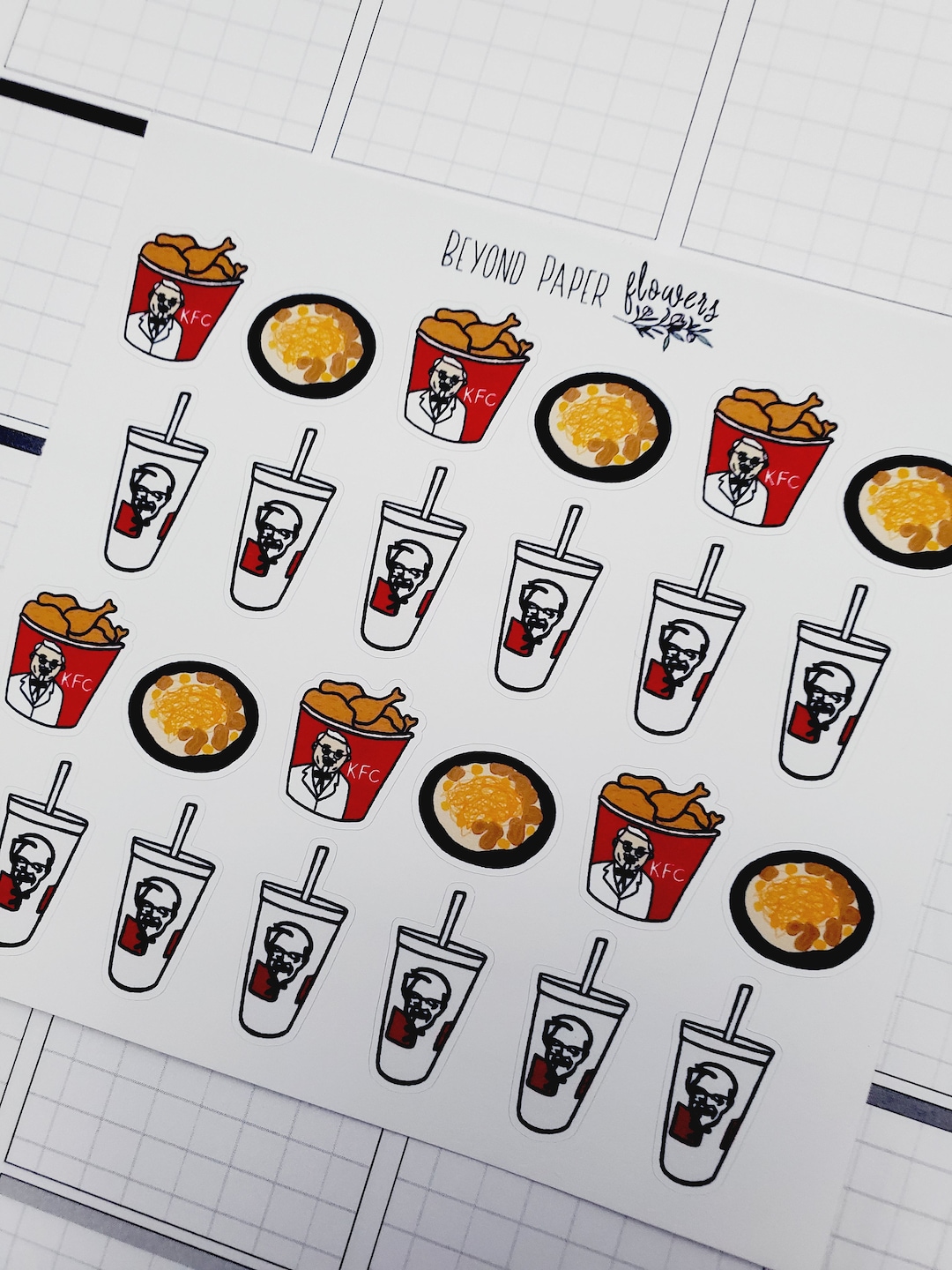 Fast Food Chicken/bowl Stickers K.F.C - Etsy