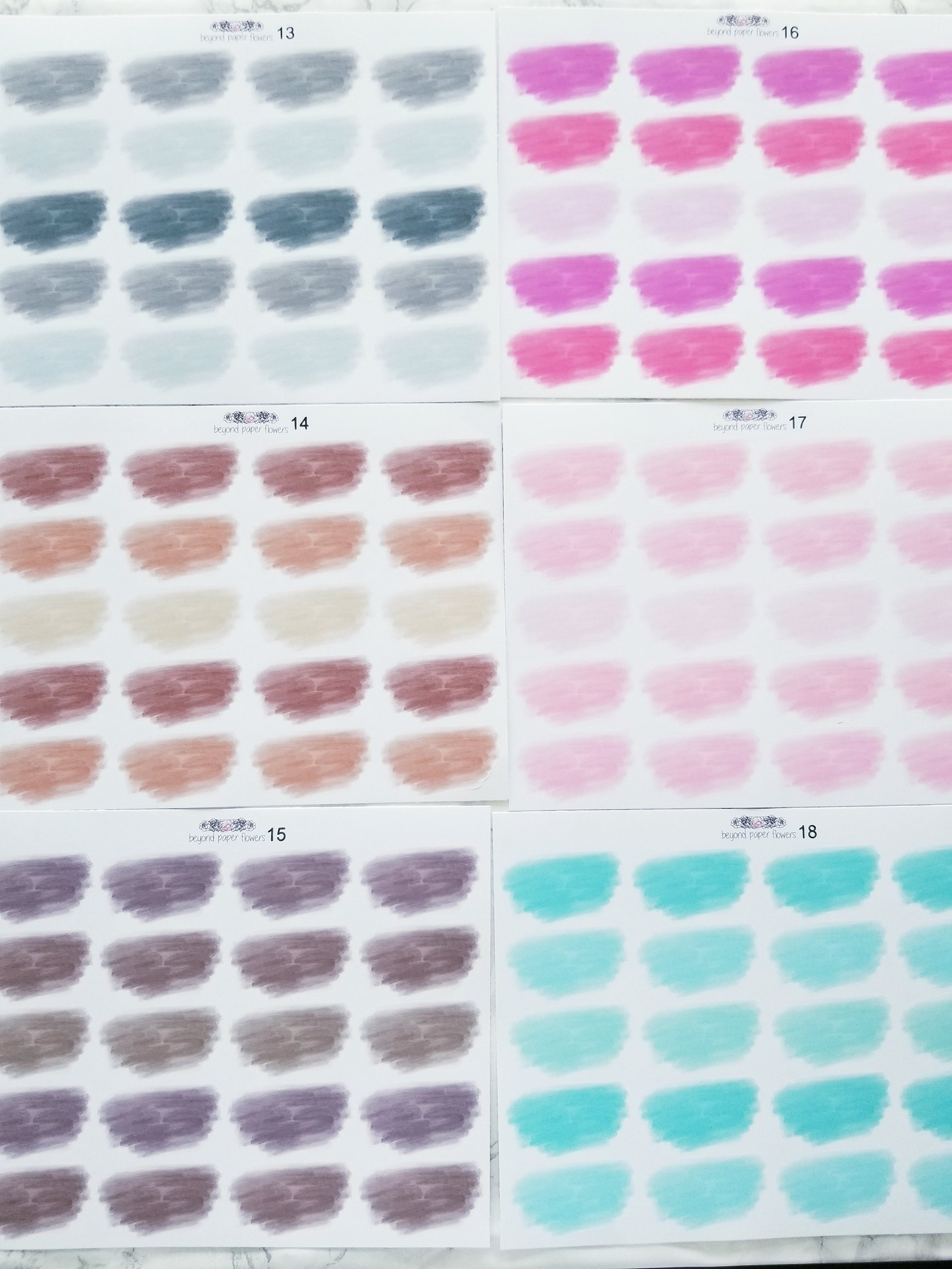 Soft THICC Watercolor Brushstroke Stickers - Etsy