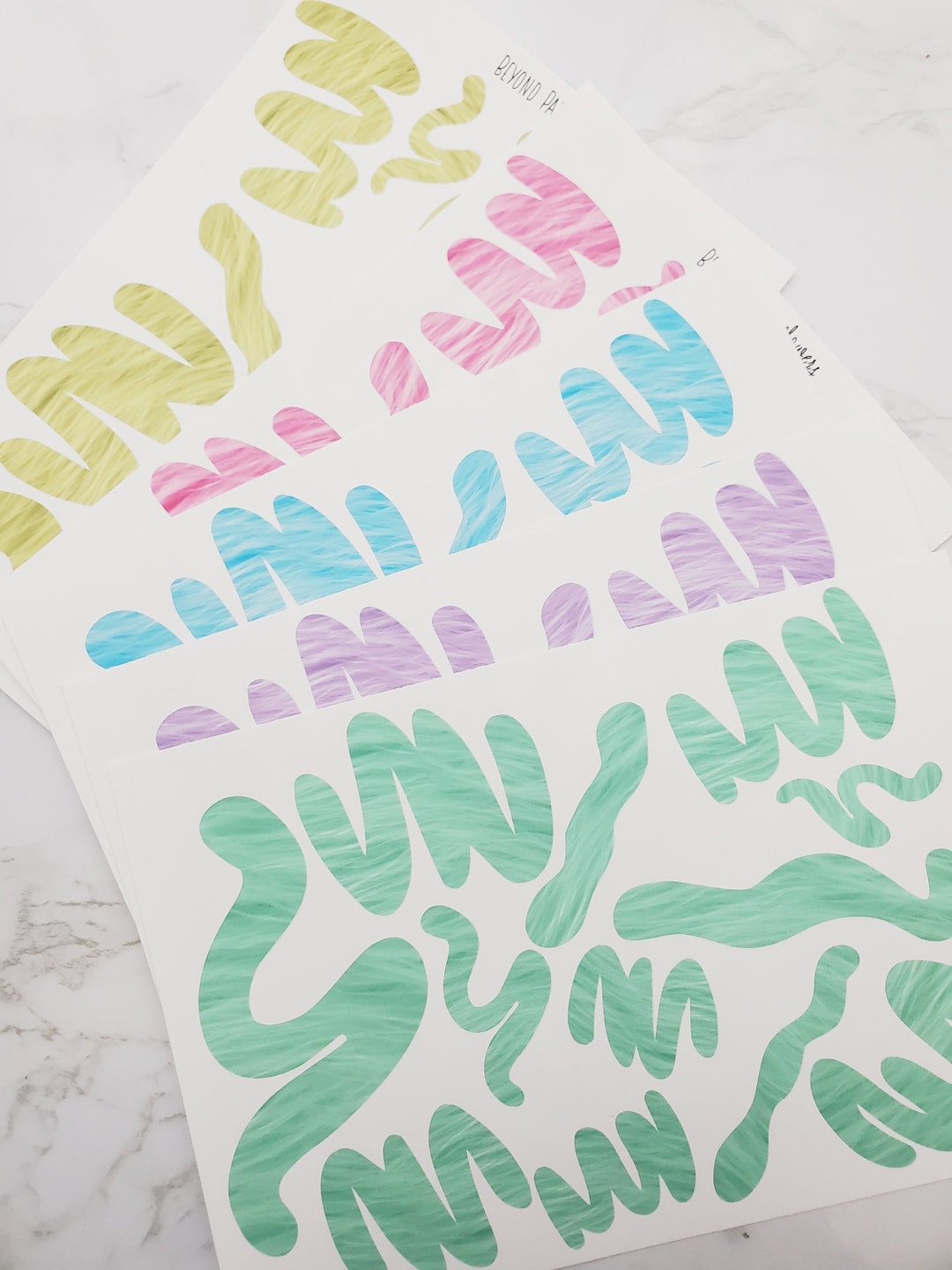 Pastel "fuzz" Squiggle Deco Stickers - Etsy