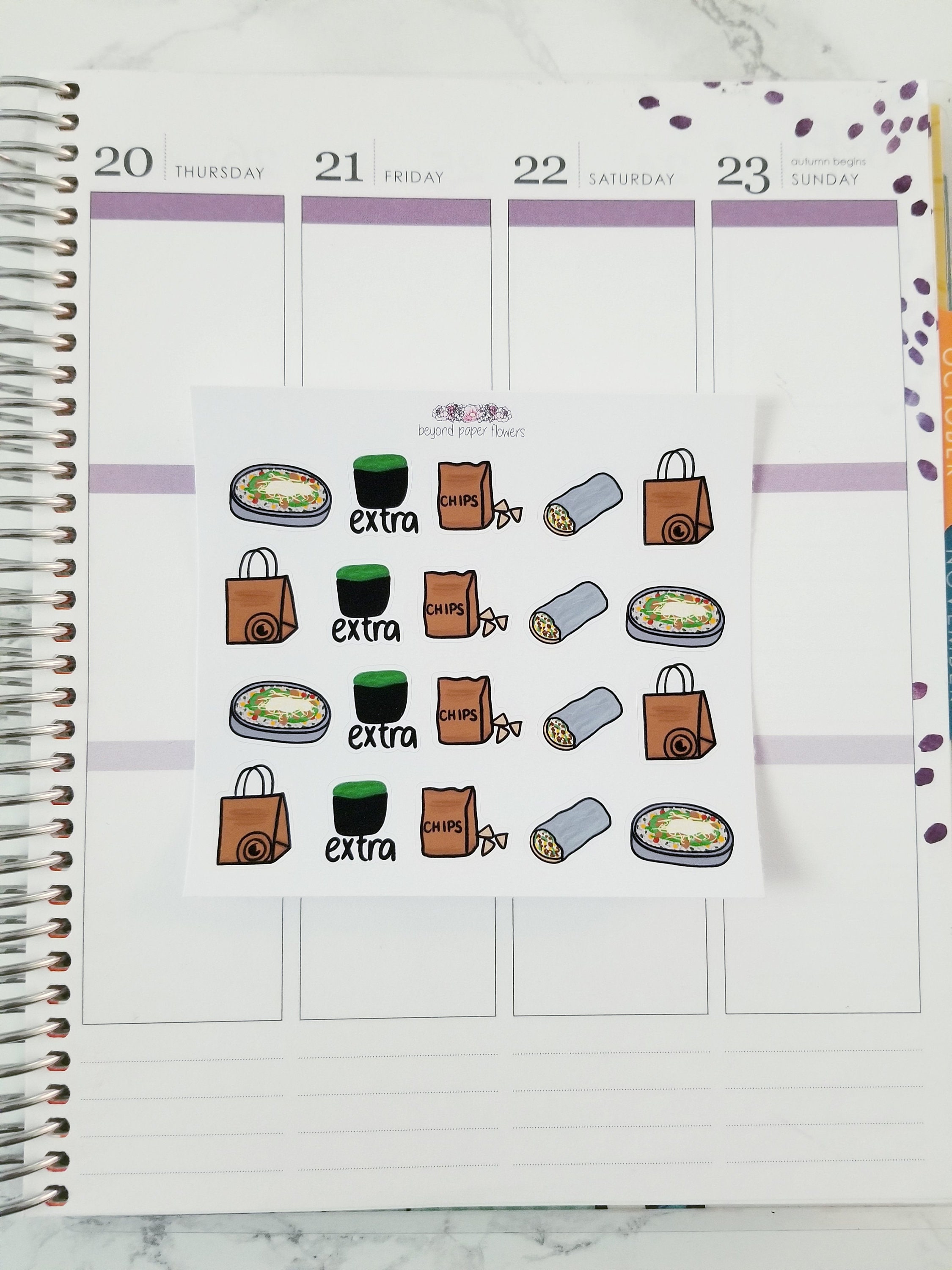 Fast Food Burrito Bowl/Burrito/Chips Mix Sticker | Etsy