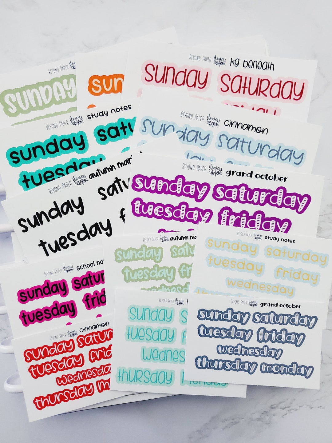 Custom Day of the Week Stickers (PLEASE READ DESCRIPTION) - Etsy