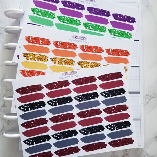 Glittery Brushstroke Stickers not Actual Glitter - Etsy