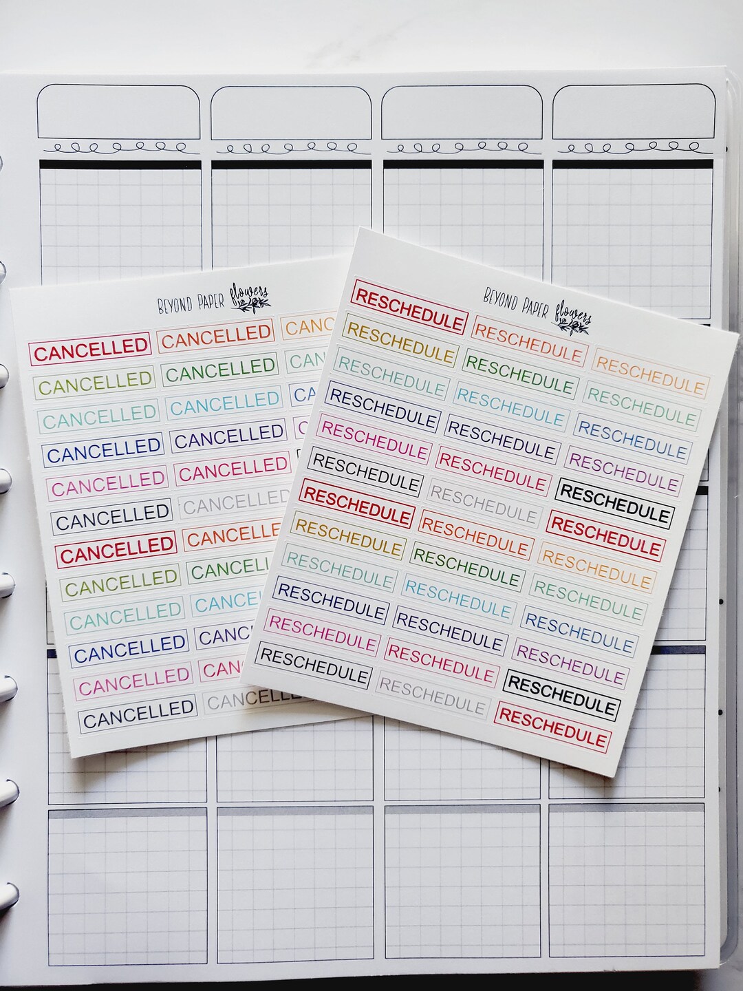 Small Colorful Cancelled/reschedule Stickers - Etsy
