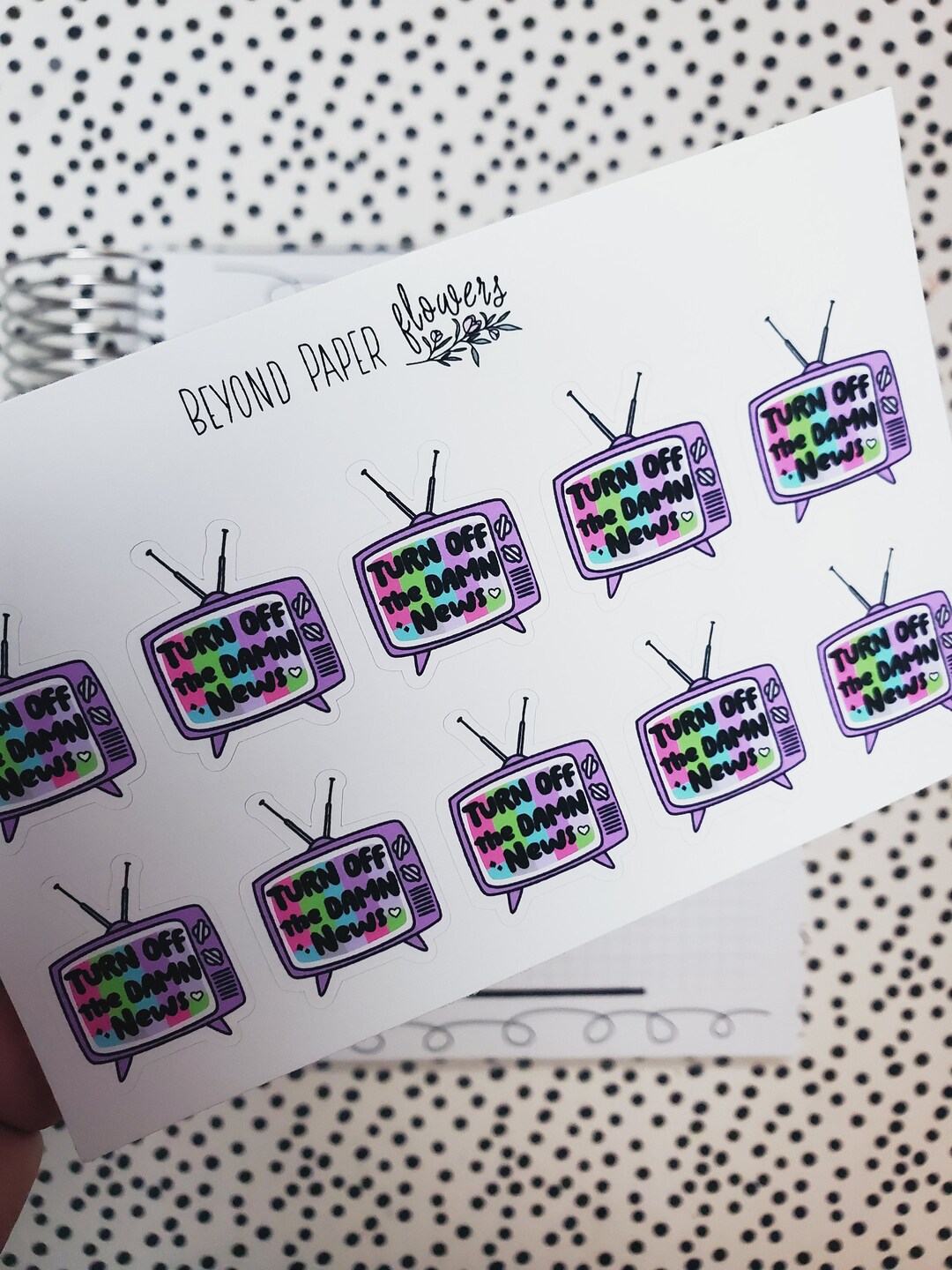 Turn off News Deco Stickers - Etsy