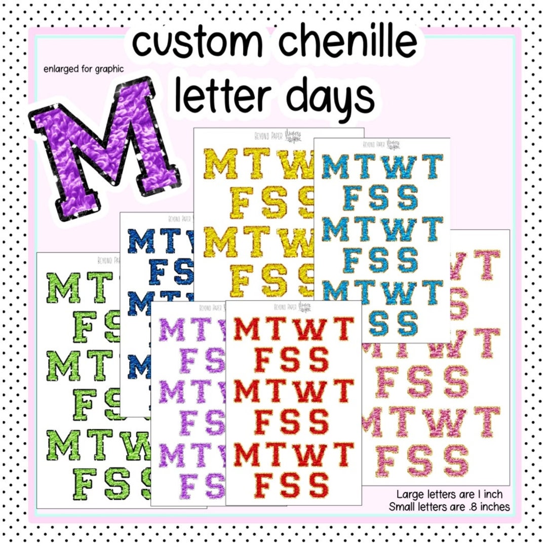 Custom Chenille Letter Day Stickers - Etsy