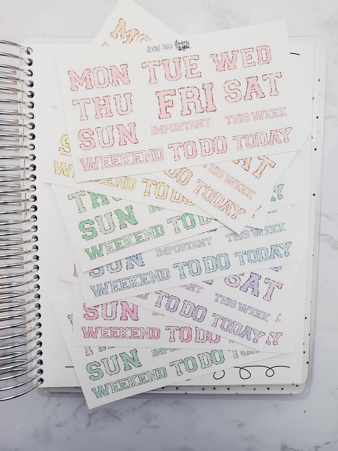 Pastel Varsity Letter Weekday Stickers - Etsy