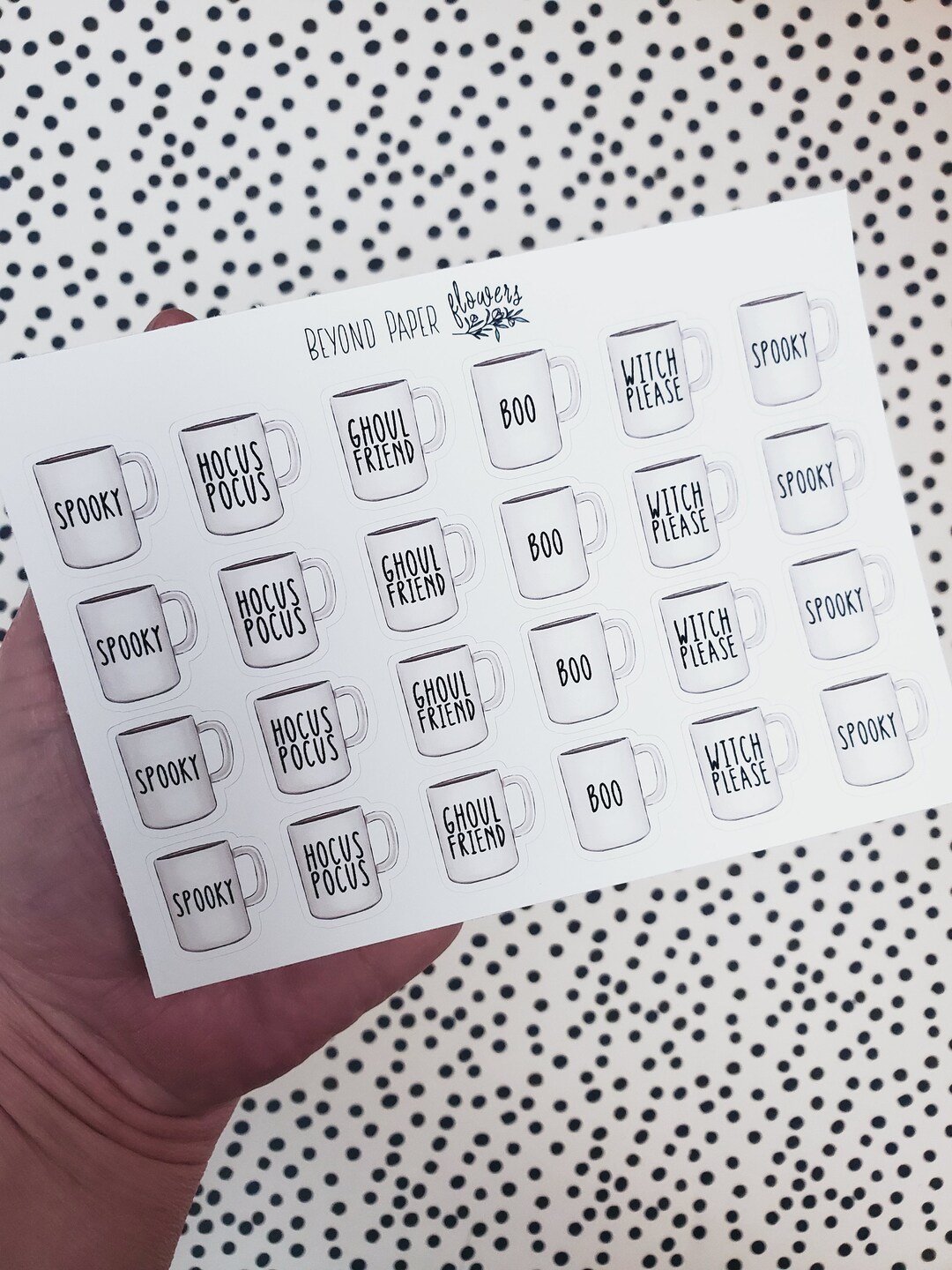 Spooky Coffee Mug Deco Stickers - Etsy