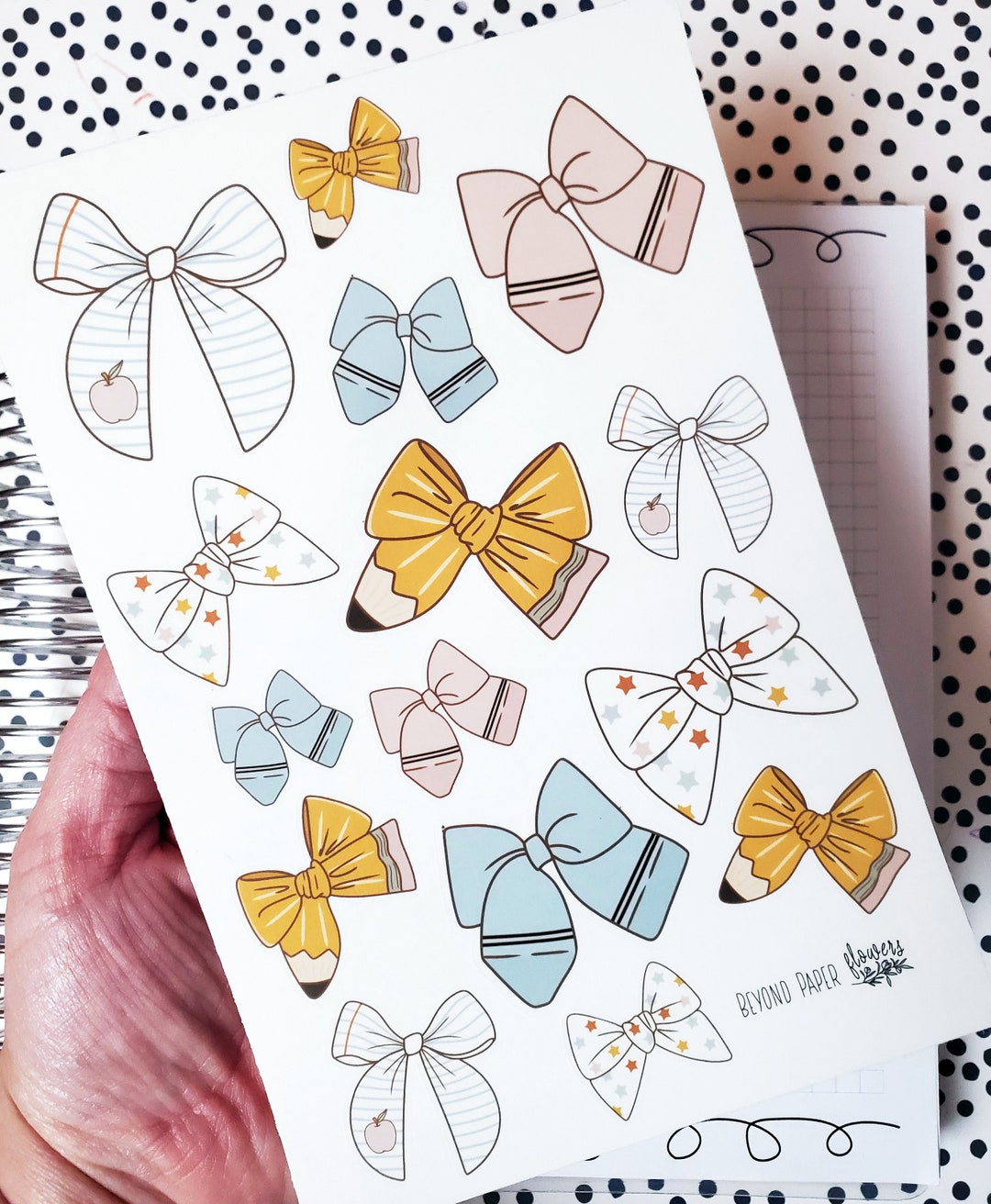Pretty School Bows Frosted Clear Deco Stickers - Etsy