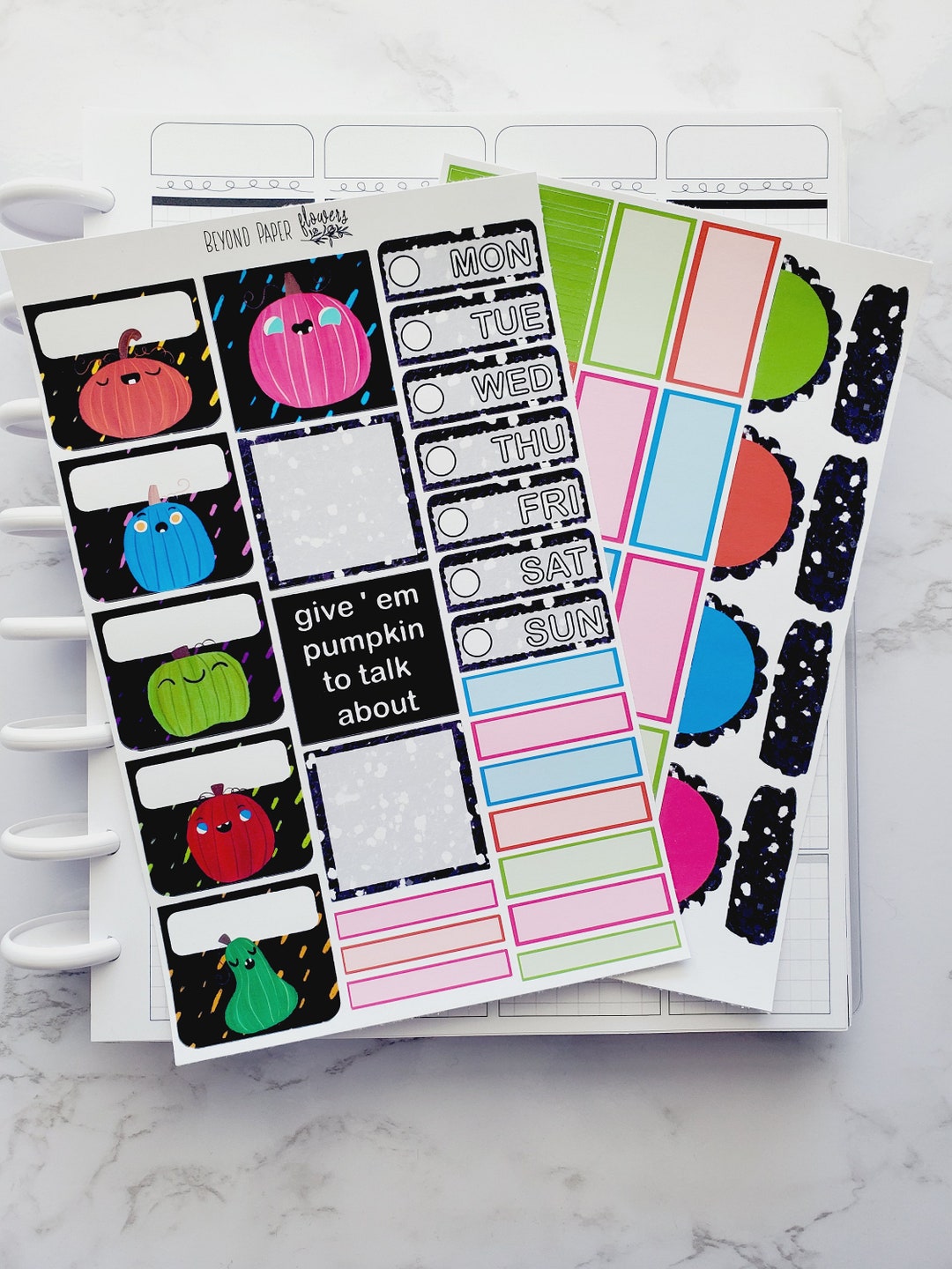 TPC Nation/academic Planner Neon Pumpkins Weekly Kit - Etsy