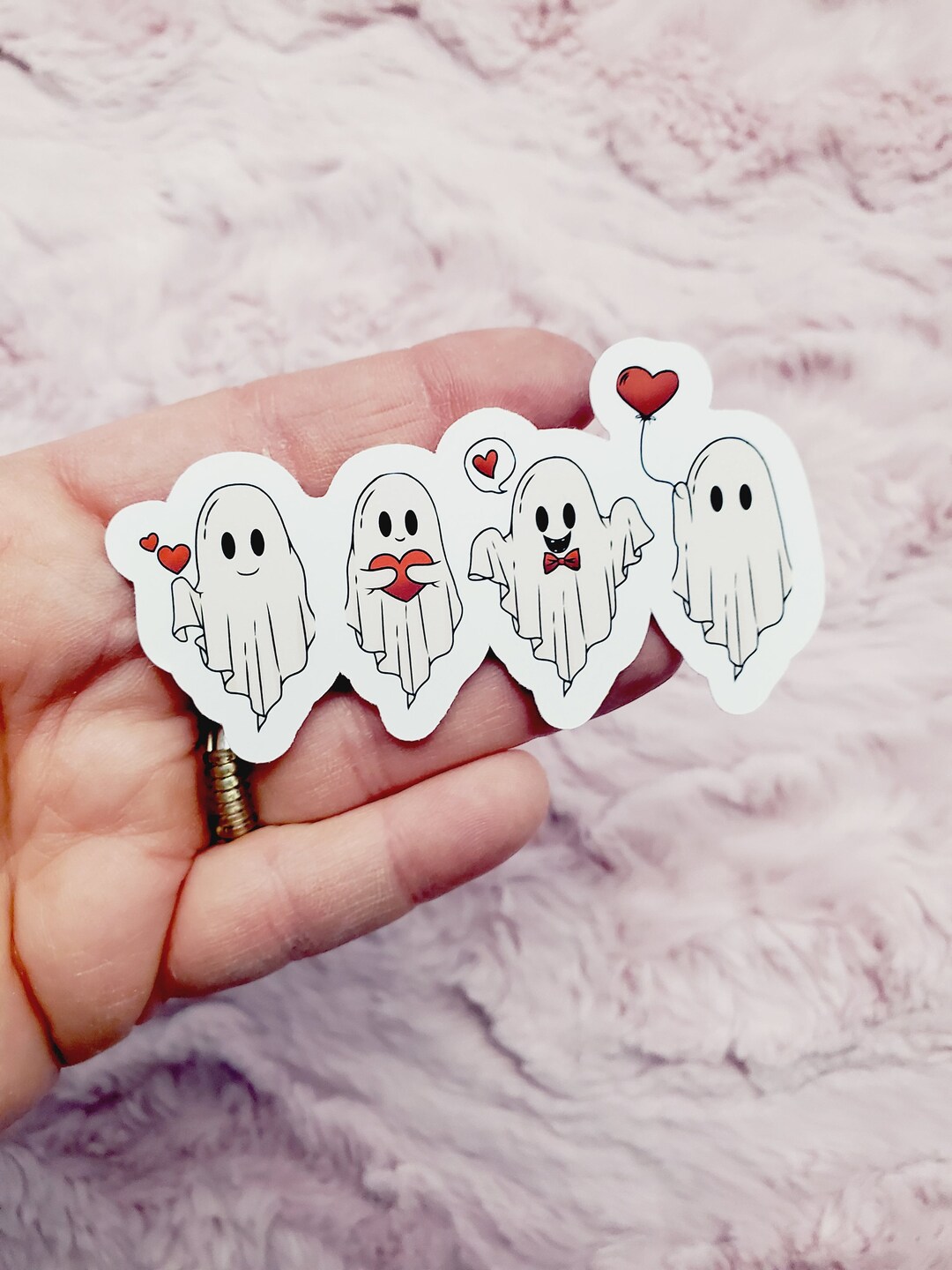 Valentine Ghosts Matte Vinyl Sticker Die Cut - Etsy