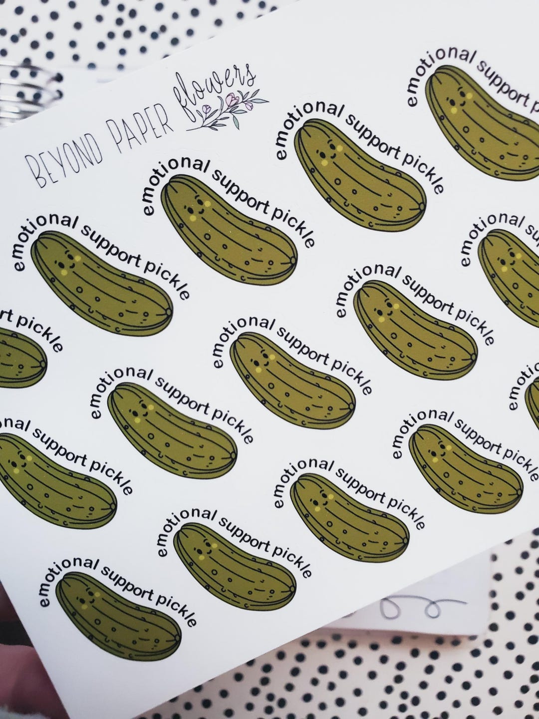 Emotional Support Pickle Sticker Sheet - Etsy