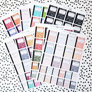 Colorful Mixed Comp Book Deco Stickers - Etsy