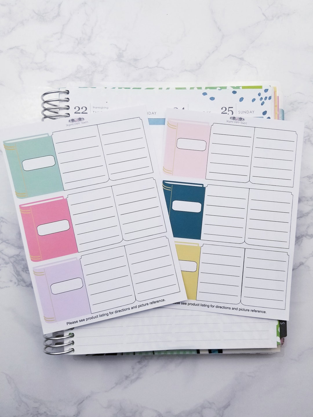 Pretty Book Foldable Stickers - Etsy