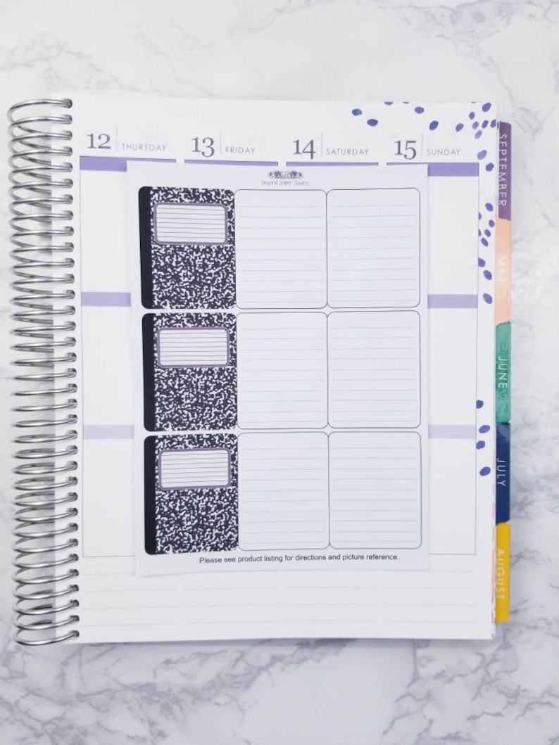 Notebook Inspired Foldable Stickers - Etsy