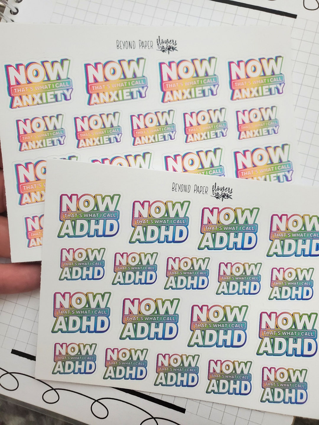 NOW Anxiety and ADHD Stickers - Etsy