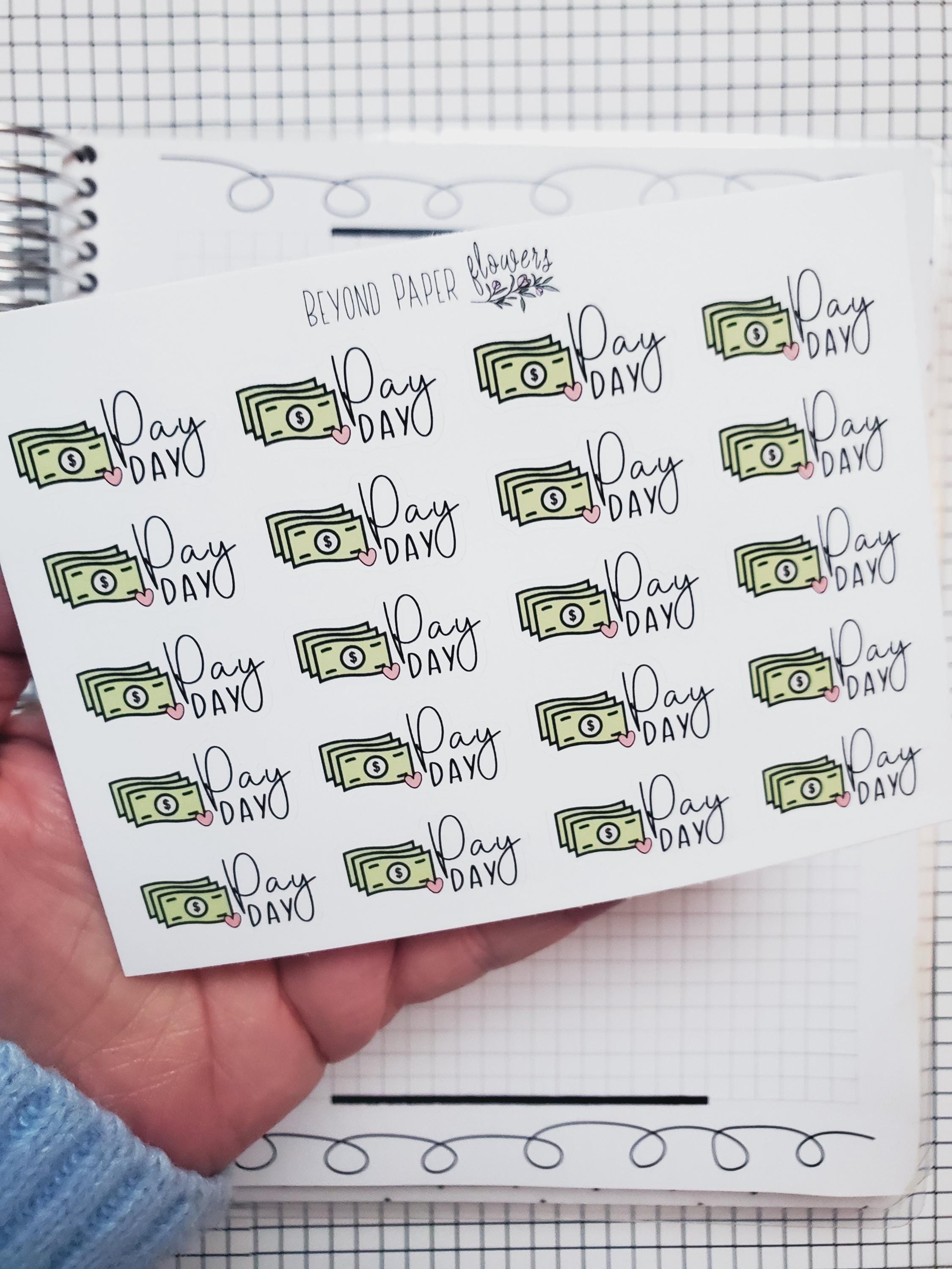Pay Day Script Deco Stickers - Etsy