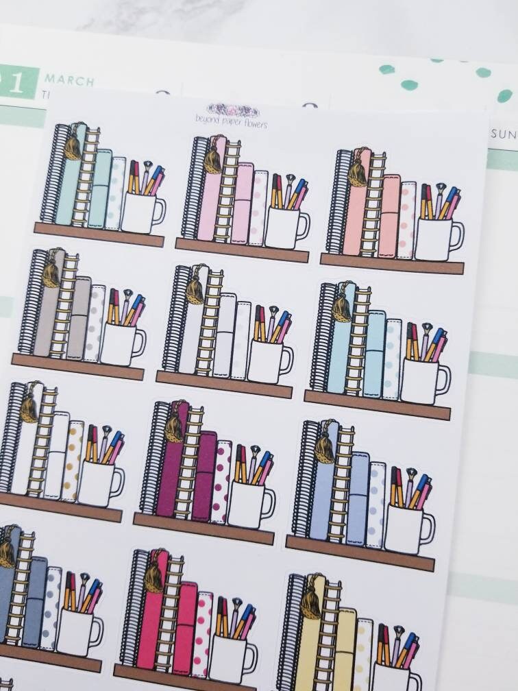 Large Planner Shelf Stickers - Etsy