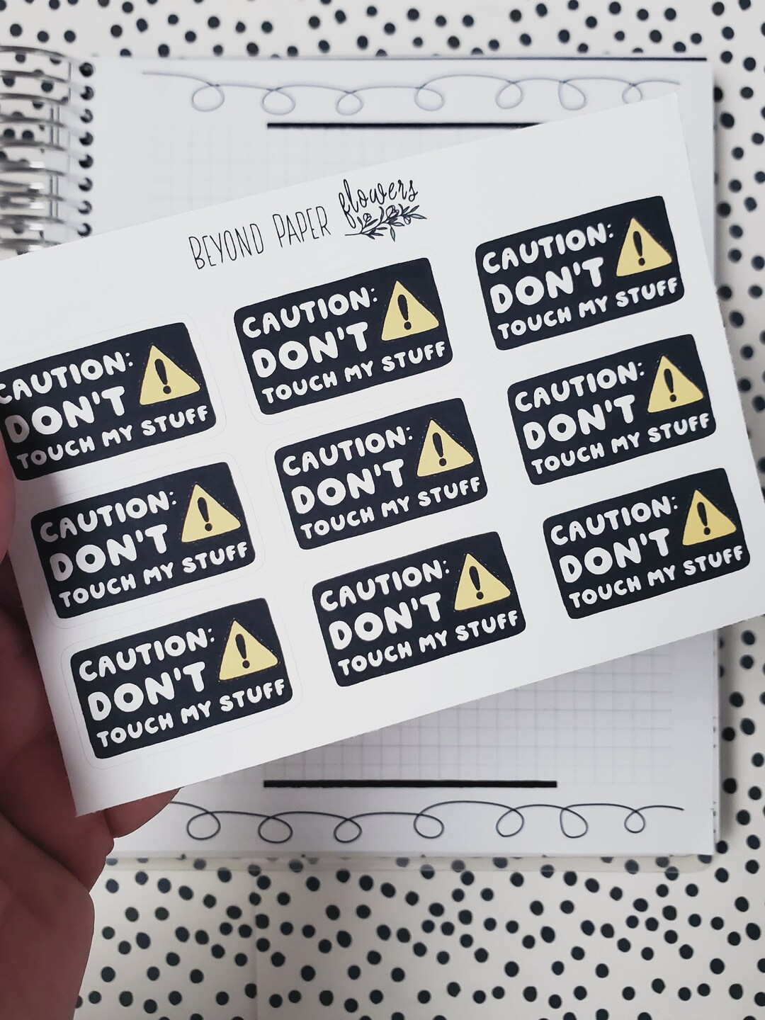 Don't Touch My Stuff Caution Deco Sheet - Etsy
