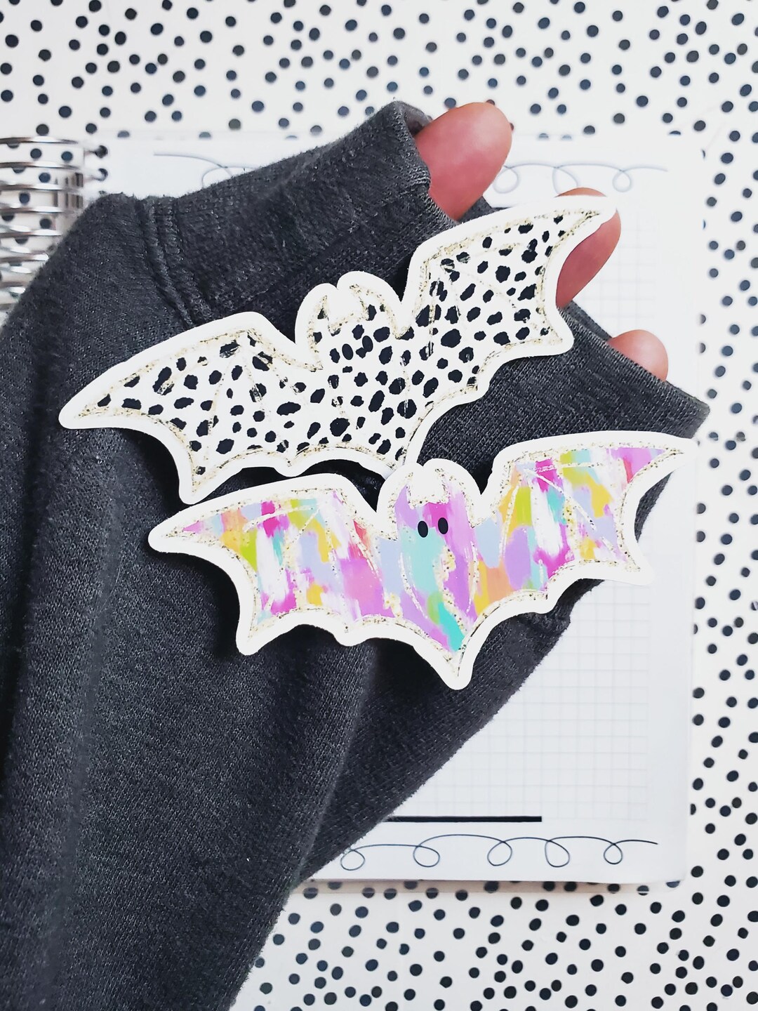 Artsy Bat Vinyl Sticker Die Cut - Etsy