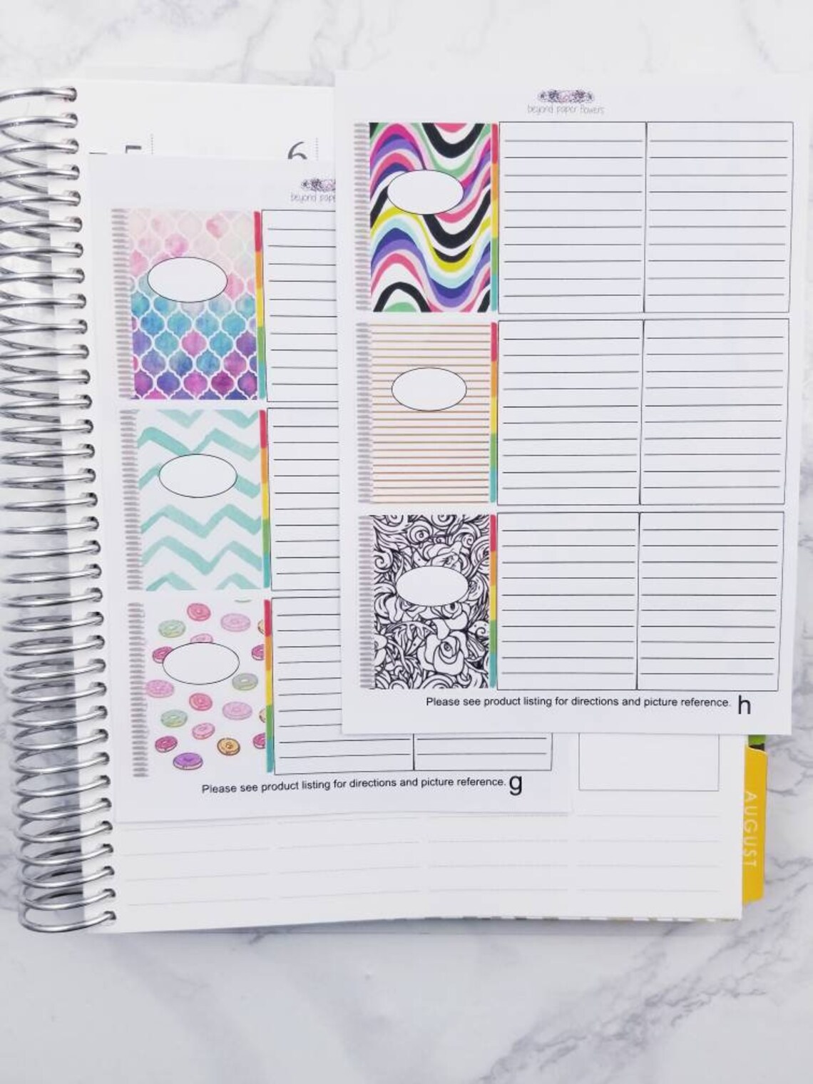 Foldable Planner Sticker E-H - Etsy