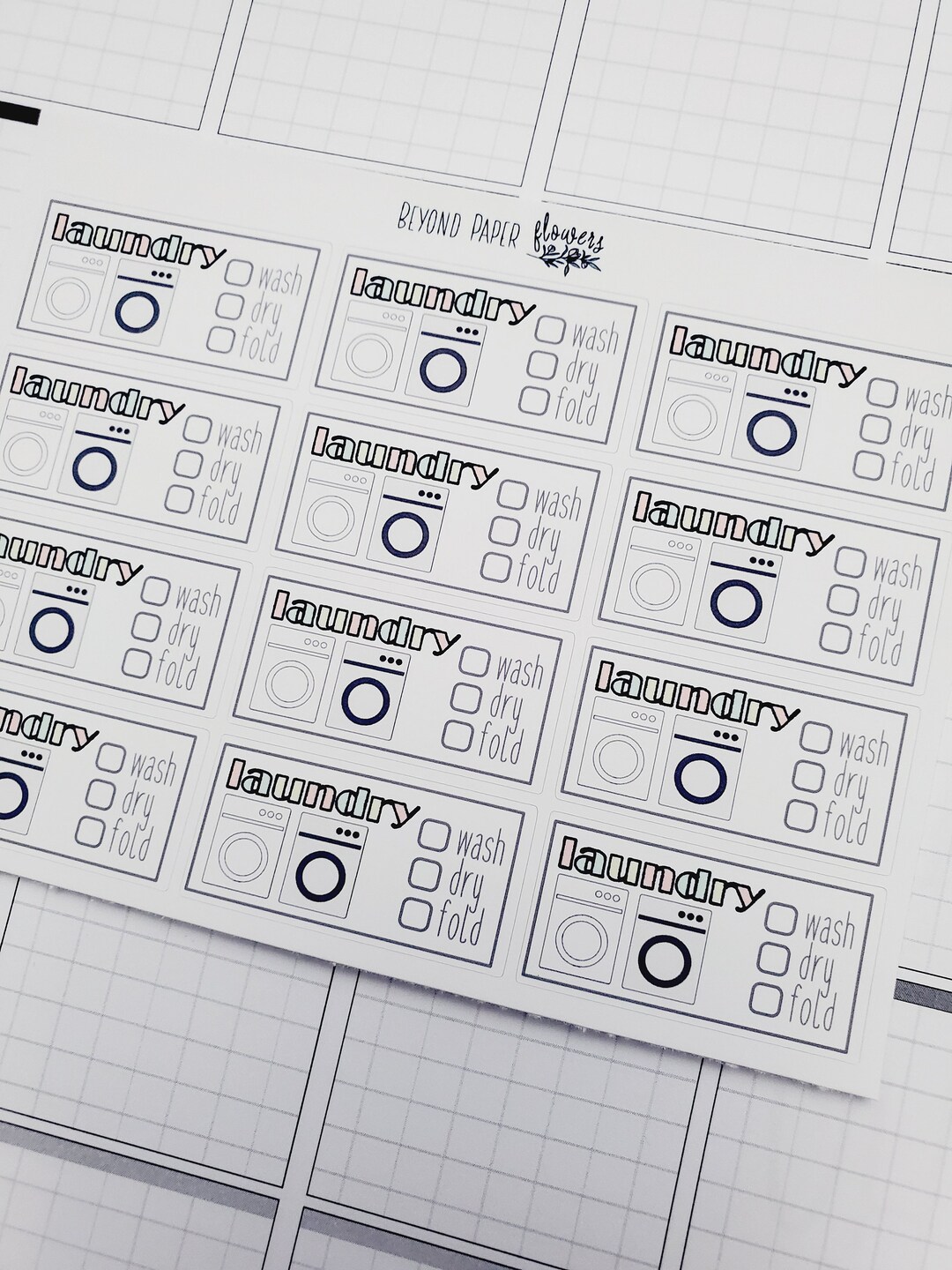 Laundry Checkbox Stickers - Etsy