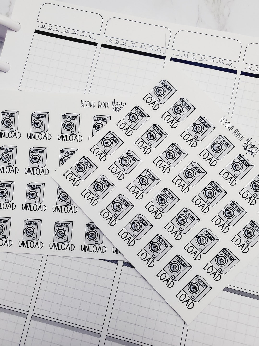 Load and Unload Washer/dryer Sticker Sheet - Etsy