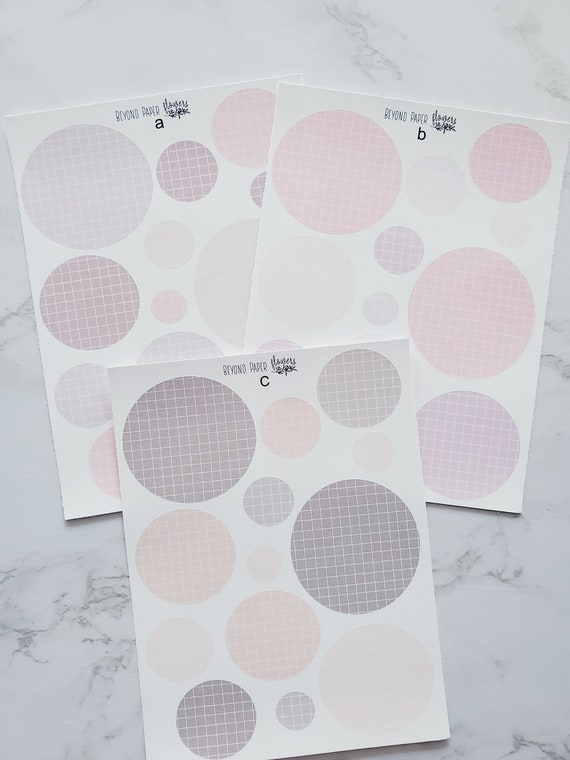 Neutral Grid Circle Deco Sheet - Etsy